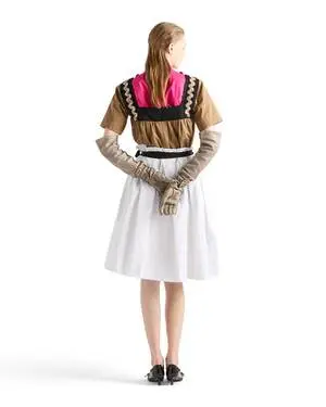 Prada Embroidered Gabardine Top - Brown