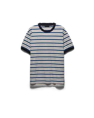 Prada Striped Cotton T-shirt - Neutral