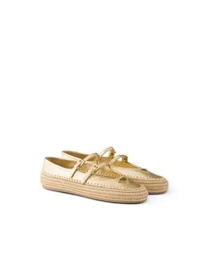 Prada Mordoré Nappa Leather Ballerinas - Gold/silver