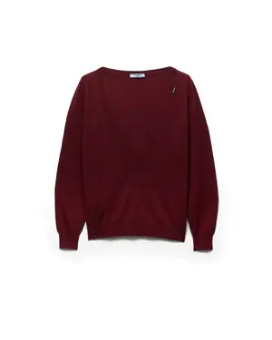 Prada Cashmere V-neck Sweater - Red