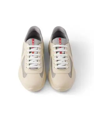 Prada America's Cup Rubber And Fabric Sneakers - Neutral