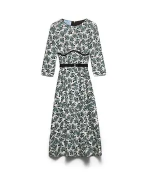 Prada Printed Pongé Sheath Dress - Green