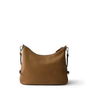 Prada Large Leather Shoulder Bag - Brown