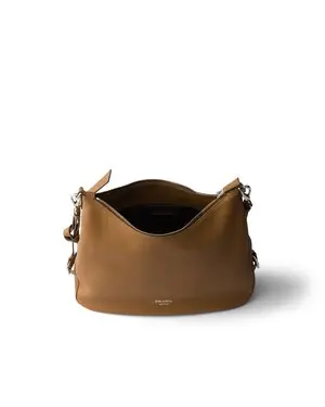 Prada Large Leather Shoulder Bag - Brown