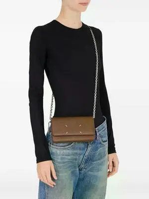 MAISON MARGIELA Leather Wallet With Chain Strap - Brown