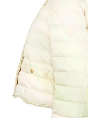 Moncler Fleurs Bouclé-trim Jacket - Neutrals