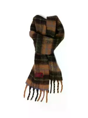 DAMSON MADDER Fluffy Check Scarf - Neutrals