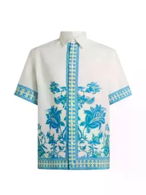 Etro Floral Geometric Linen Shirt - White
