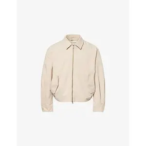 THE COUTURE CLUB Smart Collared Woven Bomber Jacket - Beige