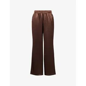 4TH & RECKLESS Zelda Straight-leg Satin Trousers - Chocolate