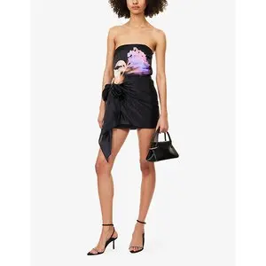 David Koma Front-tie Strapless Mini Dress