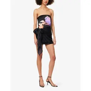 David Koma Front-tie Strapless Mini Dress
