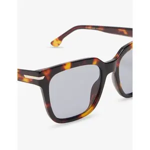 Victoria Beckham Tortoiseshell Rectangular Acetate Sunglasses