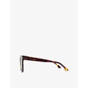 Victoria Beckham Tortoiseshell Rectangular Acetate Sunglasses