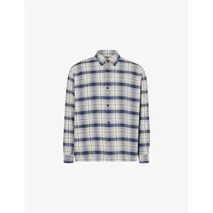 A.PRESSE Regular-fit Check Cotton-and-silk Shirt