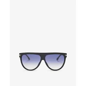 Victoria Beckham Oversized Oval Acetate Sunglasses - Black