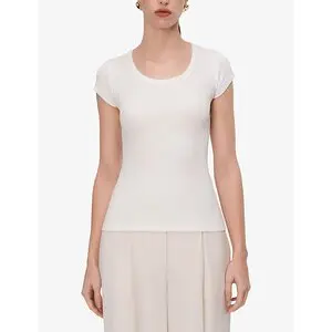 JOSEPH Saba Round-neck Stretch-cotton Top
