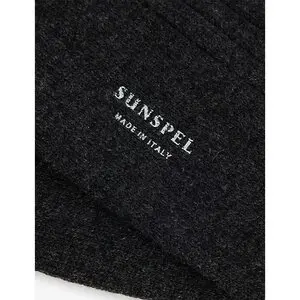 Sunspel Ribbed Cashmere Crew Socks