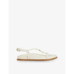 DUNE Lottee Leather Sandals - White Leather