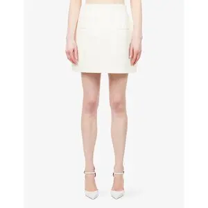 Oddmuse Structured High-rise Cotton-blend Mini Skirt