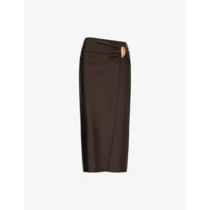 Simkhai Eiana Shell Stretch-satin Midi Skirt