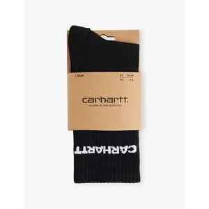 Carhartt Work In Progress Link Stretch Cotton-blend Crew Socks - Black / White