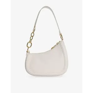 DUNE Patent Leather Shoulder Bag - White Plain Leather