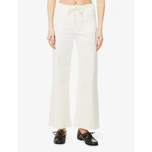 Paige Ari Waistband-tie Stretch-denim Jeans - Quartz Sand