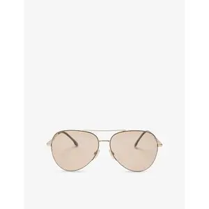 Victoria Beckham Pilot-frame Metal Sunglasses - Gold