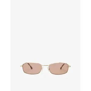 Victoria Beckham Oval-frame Metal Sunglasses - Gold