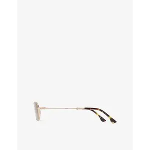 Victoria Beckham Oval-frame Metal Sunglasses - Gold