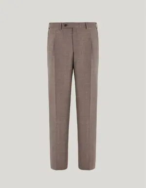 Canali Walnut Denim-effect Wool Regular-fit Pants - Brown