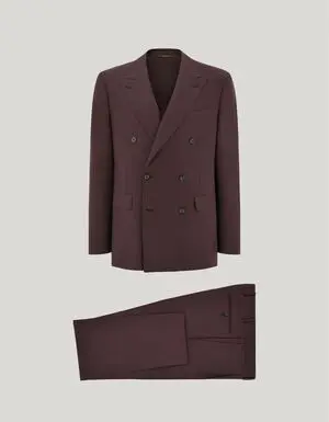 Canali Double-breasted Dark Modern Fit Suit In Wool