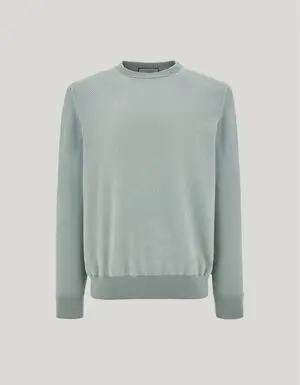 Canali Brianza Microstructured Cotton Crew Neck
