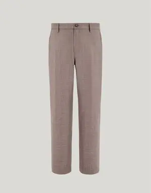Canali Walnut Tapered Fit Super 130's Wool Chinos