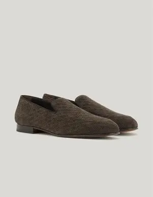 Canali Woven Suede Slip-ons