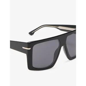 Victoria Beckham Branded Square-frame Acetate Sunglasses - Black