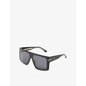 Victoria Beckham Branded Square-frame Acetate Sunglasses - Black