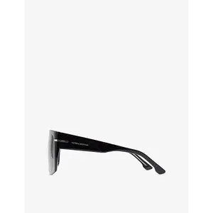 Victoria Beckham Branded Square-frame Acetate Sunglasses - Black