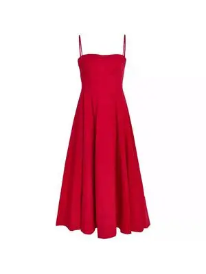 Staud Wylie Square-neck Midi Dress