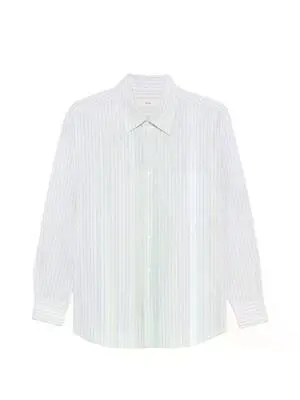 DUNST Striped-pattern Chest-pocket Shirt - White