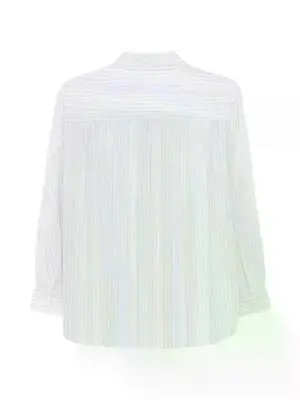 DUNST Striped-pattern Chest-pocket Shirt - White