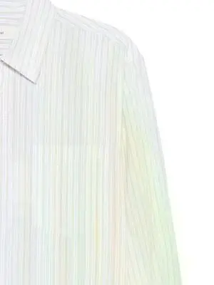 DUNST Striped-pattern Chest-pocket Shirt - White