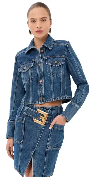 Balmain Dark Denim Jacket - Bleu Jean Dark