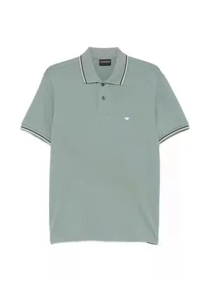 Emporio Armani Slim Fit Polo Essential In Stretch Cotton Pique - Green