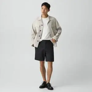 Theory Standard Chino Short In Moonsoft Cotton - Black