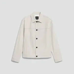 Theory Button Jacket In Neoteric Twill - Silver Cloud