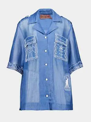 ALEMAIS Yasmeen Embellished Oversized Shirt