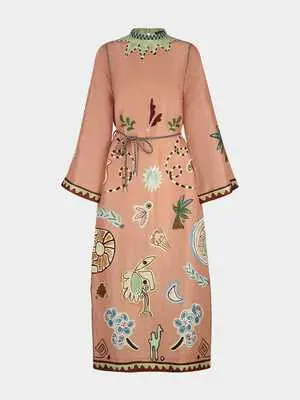 ALEMAIS Laurence Print Midi Dress - Pink