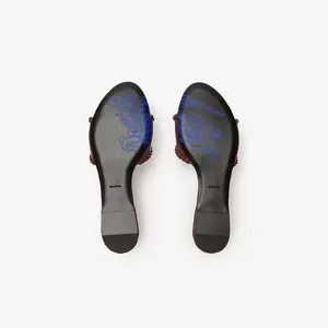 Burberry Leather Knight Stamp Slides